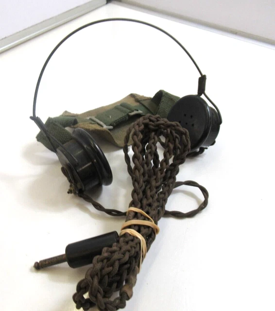 RARE RECLAIMED VINTAGE WWII British Army Military Radio Headset ZA5000 ...