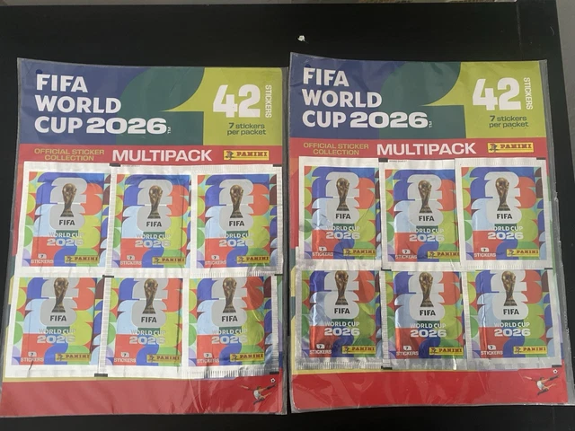 2X PANINI FIFA World Cup 2026 Official Sticker Collection Multipack, 42 ...