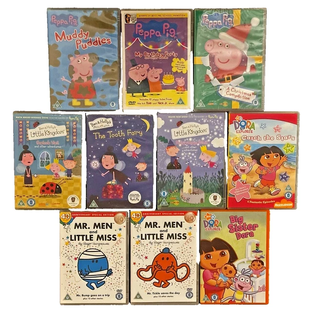 10 X CHILDRENS DVD Bundle: Peppa Pig, Ben & Holly, Mr Men, Dora The ...
