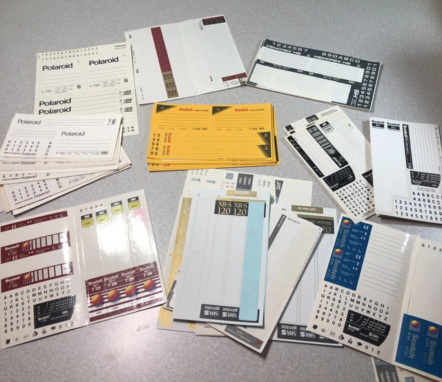 LOT OF 50+ Blank VHS Video Tape Labels Stickers MIXED LOT [Some ...