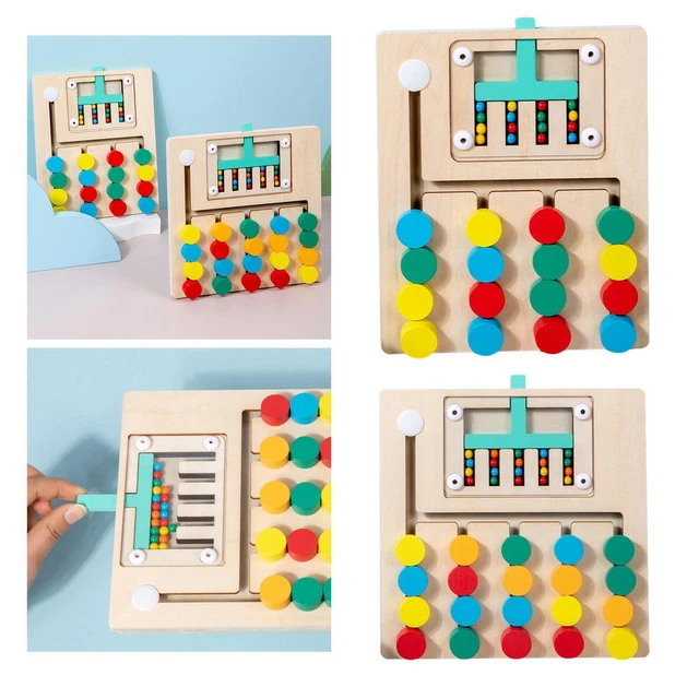 MONTESSORI WOODEN PUZZLE Color Sorting Board Game Activities Early ...