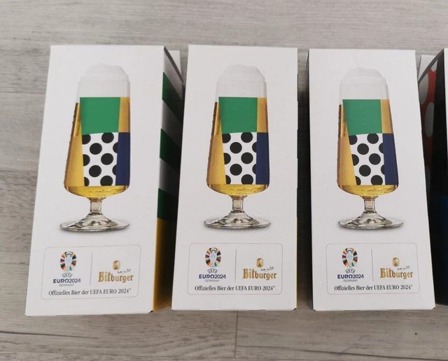 3 X BITBURGER UEFA Euro 2024 EM Sammel Glas Bierglas NEU OVP EUR 30,00 ...