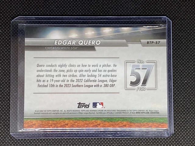 EDGAR QUERO 2024 Bowman Chrome Top 100 autographe en personne (IP ...
