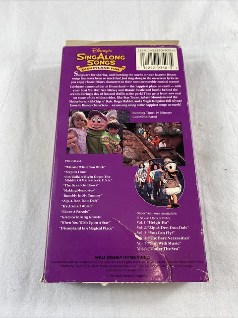 DISNEY’S SING ALONG Songs: Disneyland Fun: Volume Seven (7) VHS Disney ...