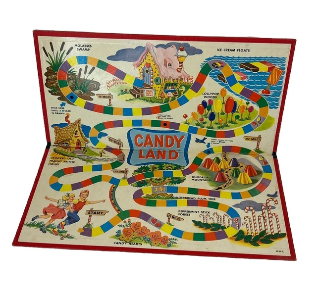 VINTAGE 1955 CANDY Land Milton Bradley Board Game Replacement Board ...