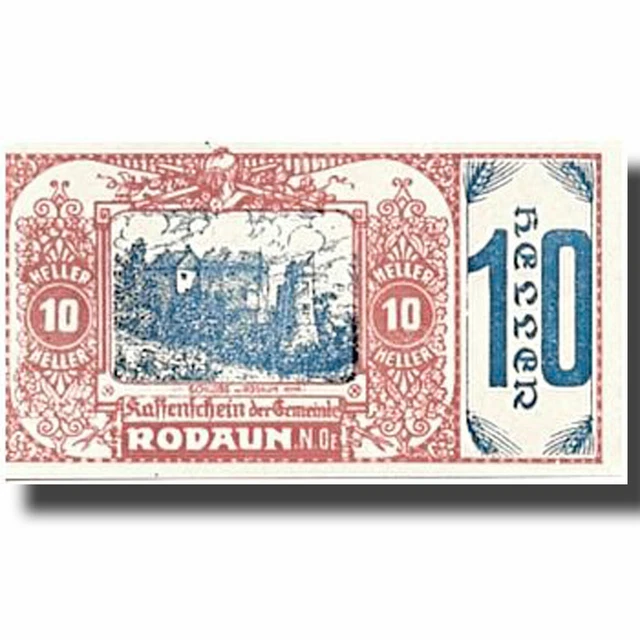 [#363997] GELDSCHEIN, ÖSTERREICH, Rodaun, 10 Heller, paysage, UNZ ...