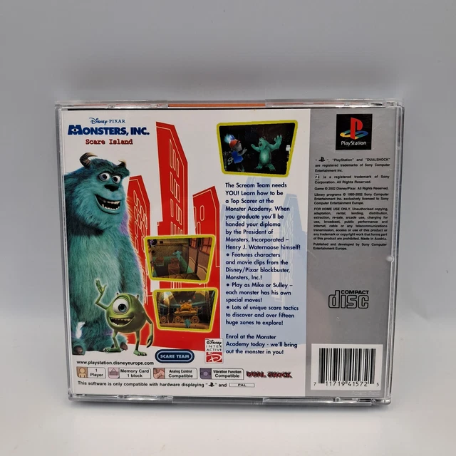 MONSTERS' INC SCARE Island Disney Pixar PS1 Game PAL UK Platinum ...
