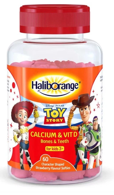 HALIBORANGE CALCIUM & Vitamin D Bones &Teeth, Toy Story 60 Strawberry ...