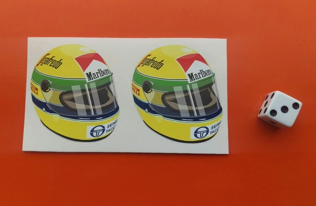AYRTON SENNA HELMET F1 Sticker Formula 1 McLaren 50mm x 50mm Williams ...