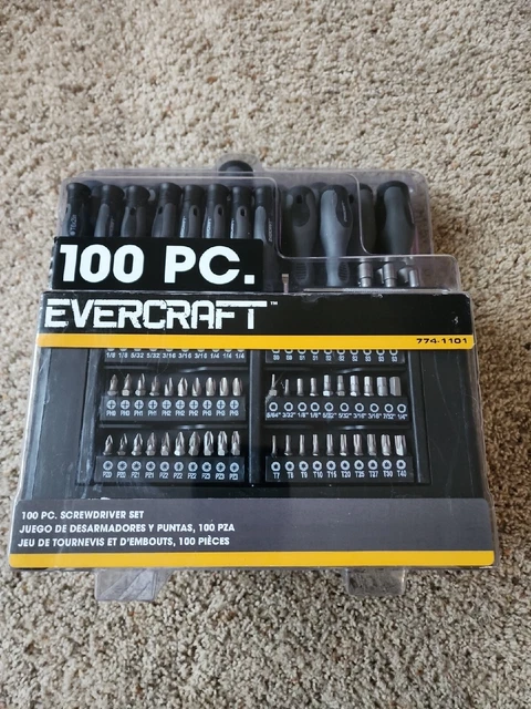 EVERCRAFT 100 PIECE Screwdriver Set With Convenient Storage Rack New Sealed 29.77 PicClick
