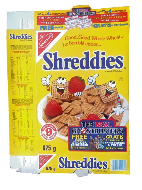 1980'S THE REAL Ghostbusters Cereal Box Nabisco Shreddies RARE $149.50 ...