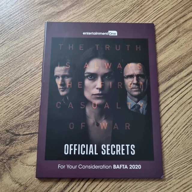 OFFICIAL SECRETS, RARE BAFTA Screener DVD, For Your Consideration 2020 ...