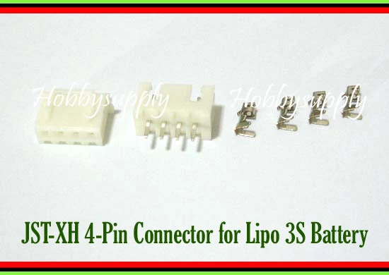 JST XH 4-PIN male female connector socket crimp contact pins Li-PO ...