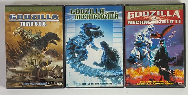 GODZILLA 3PC DVD Lot Kaiju Monster Movie Mechagodzilla + Part 2 + Tokyo ...