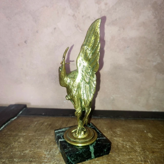 BEL ÉCHASSIER , grue , héron XIX ème en bronze porte montre EUR 350,00 ...