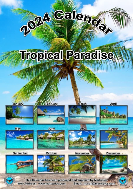 CALENDARIO TROPICAL PARADISE 2024 dodici mesi calendario annuale ...