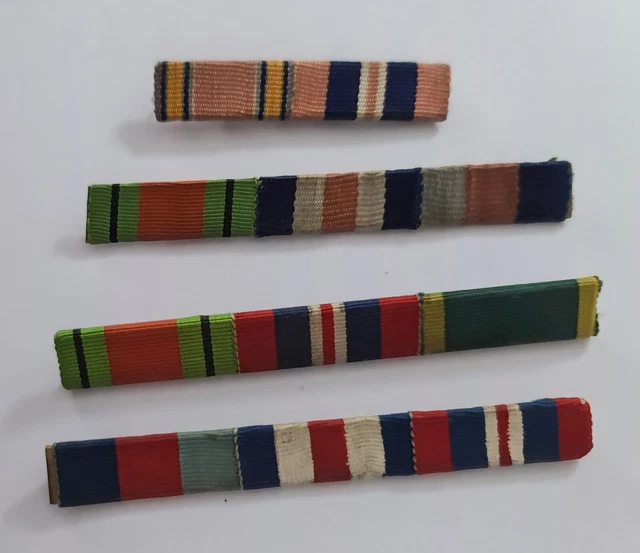 WW2 X 4 Original Medal Ribbons On Metal Bar With Clasp. $38.49 ...