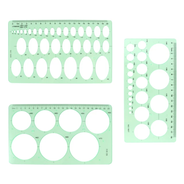 3 PCS GREEN) Circle Template Templates for Drafting Tool Student £9.79 ...