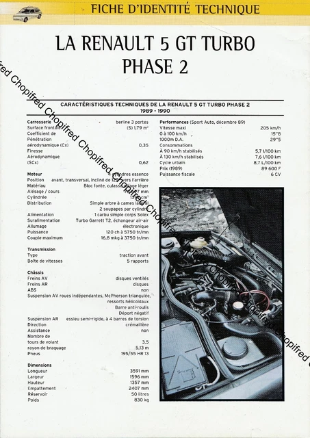 Super 5 Gt Turbo Phase 2 Fiche Technique – YXCKKF