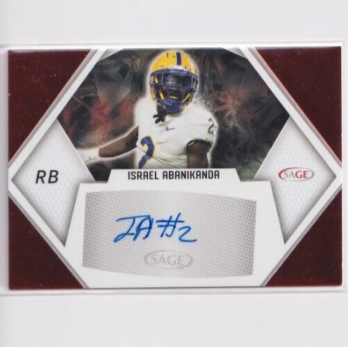 ISRAEL ABANIKANDA 2023 SAGE HIGH SERIES RED ROOKIE AUTO #A-IA PITT ...