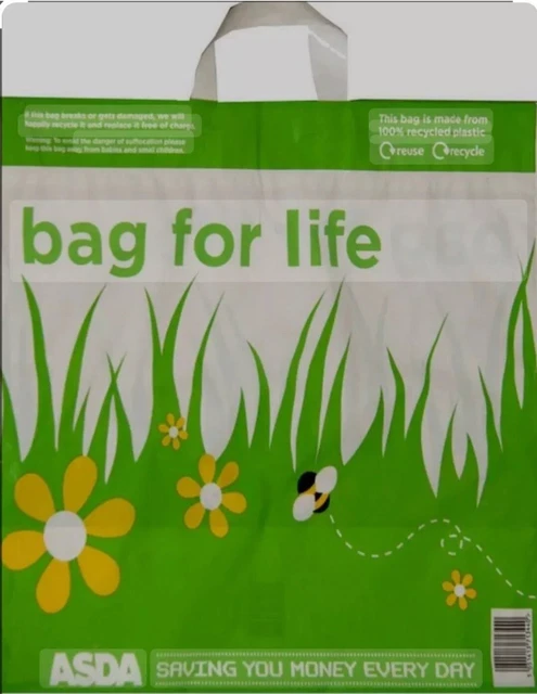 10X ASDA REUSABLE Shopper Shopping Bag For Life - Design May Very £9.85 ...