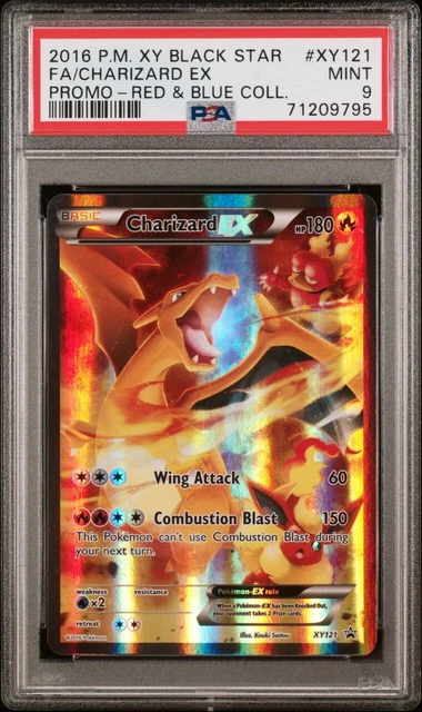 2016 POKEMON CHARIZARD EX XY121 Black Star Red & Blue Collection - PSA ...