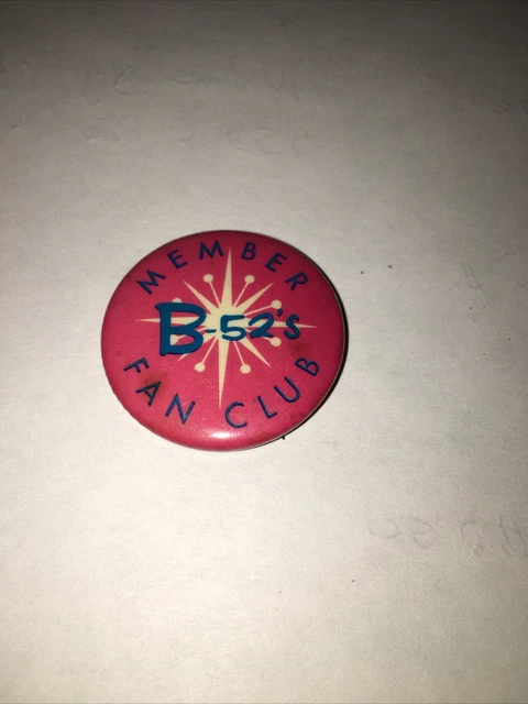 RARE VINTAGE EARLY 1980s the B-52s pin Fan Club button Athens band ...