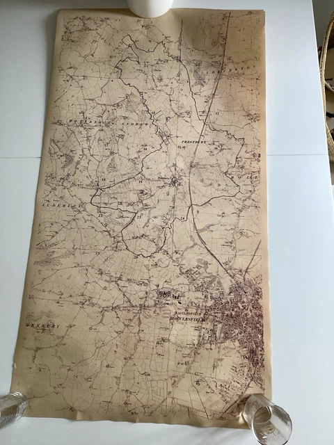 VINTAGE MAP OF Prestbury, Mottram St Andrew, Henbury & Macclesfield £7. ...