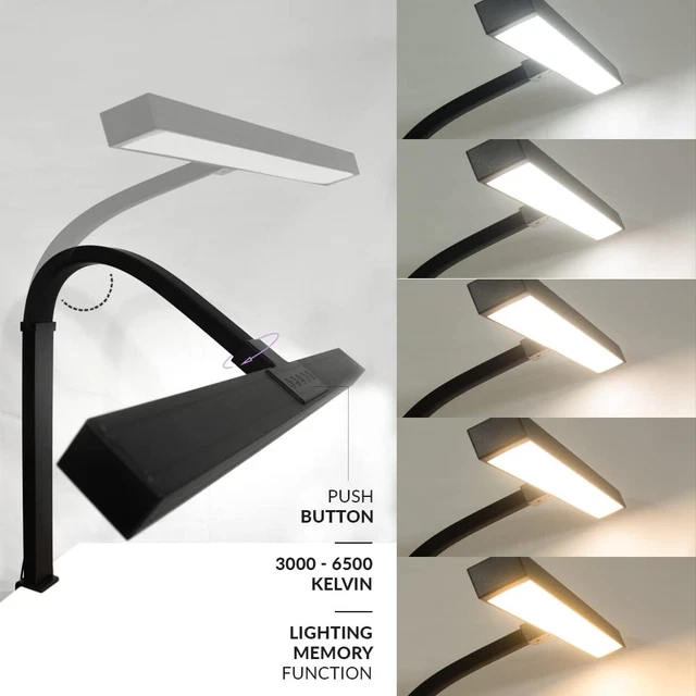 3,000 LUMENS LED Flex Desk Lamp with Clamp, 80CM Wide, Dimmable ...