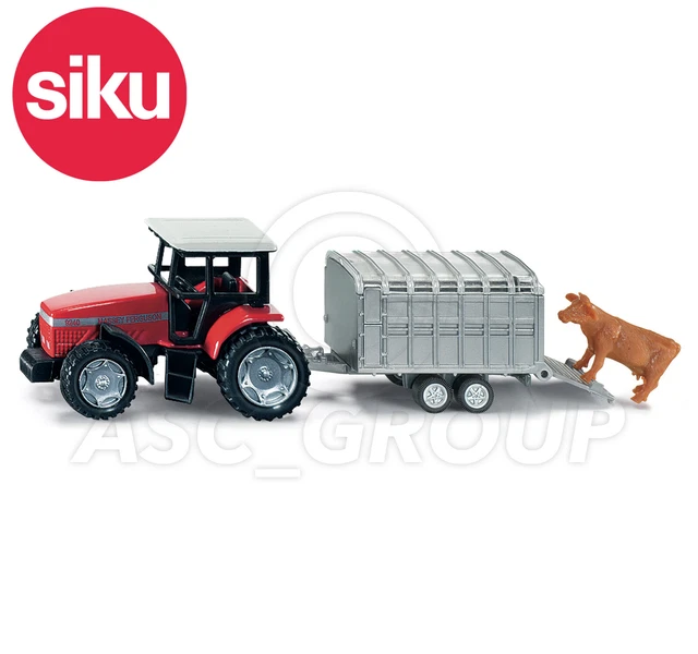 SIKU NO.1640 1:87 Echelle Tracteur Avec Elevage Remorque & Cow Dicast Model / EUR 13,67 ...
