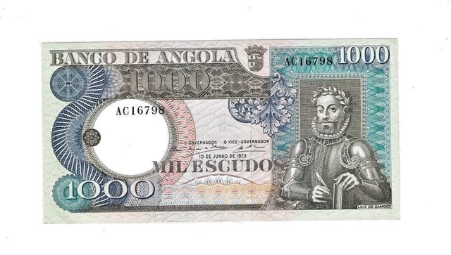 ANGOLA 1973 ISSUE -$1000 Angolan Escudo UNC Banknote P-108a! £3.99 ...