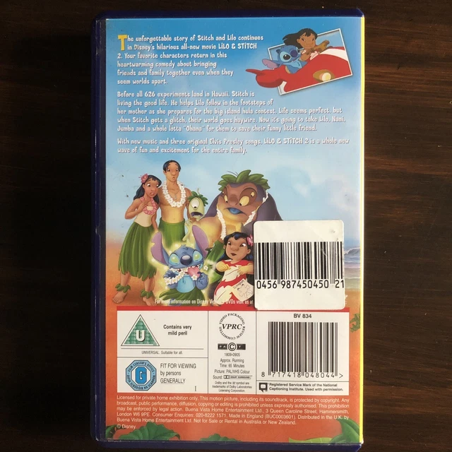 LILO & STITCH 2 VHS video Tape Walt Disney RARE £10.00 - PicClick UK