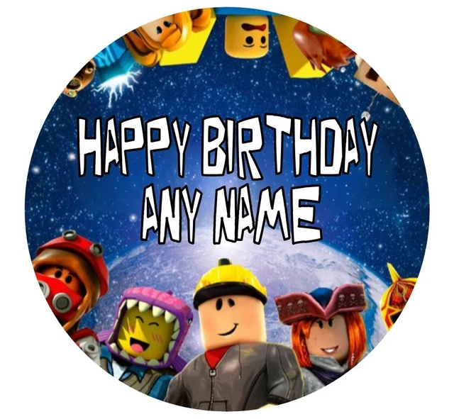 7.5& PERSONALISED ROBLOX Birthday Cake Topper Edible Icing/Rice Paper £ ...