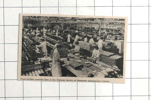 1956 FRAM OIL Filter Assembly Lines At Treforest Factory Simmond ...