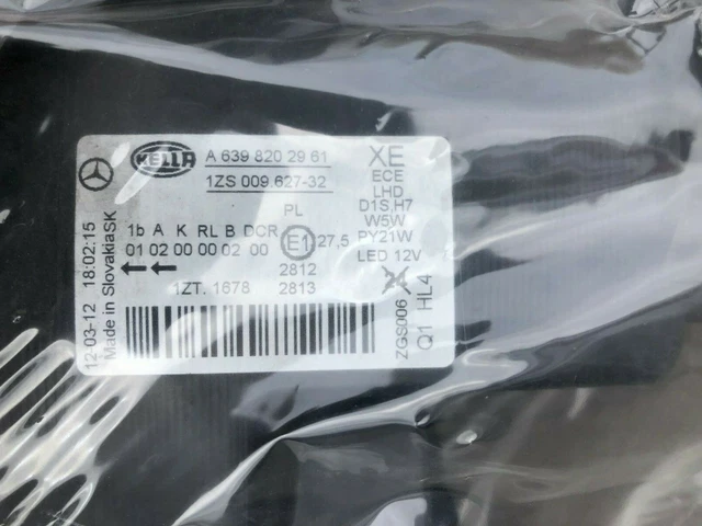 MERCEDES VITO VIANO W639 BI-Xenon Headlights Right A6398202961 MOP LED ...