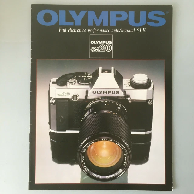 OPUSCOLO CATALOGO BROCHURE vintage OLYMPUS OM20 OM 20 SLR 1982 16 pag ...