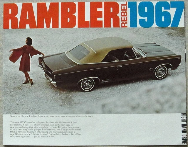 RAMBLER REBEL 1967 USA RHD Car Sales Brochure #AMX 6712C £11.99 ...