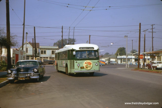 LAMTA LOS ANGELES Trolley Bus #9017 1963 35mm Original Kodachrome Slide ...