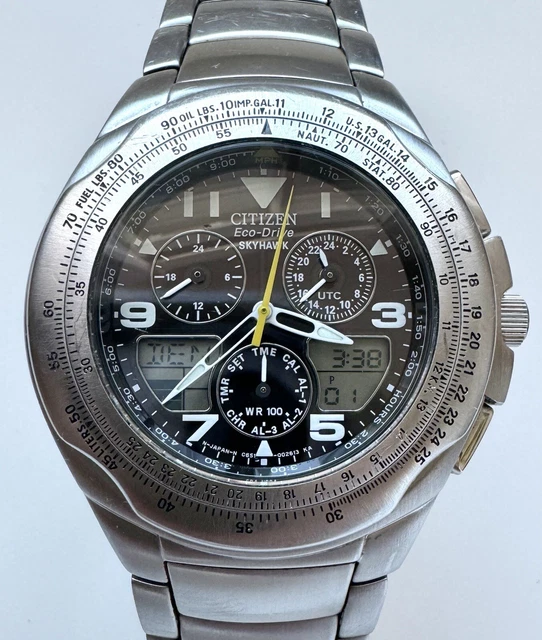 OROLOGIO DA UOMO Citizen Skyhawk Eco-Drive World Time Pilot Chrono ...