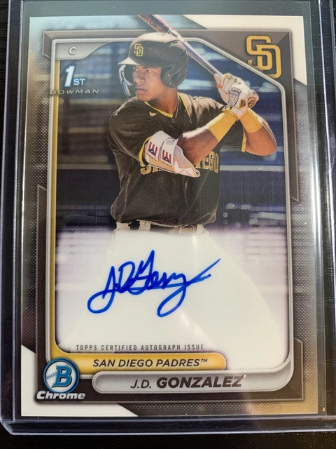2024 BOWMAN J.D. Gonzalez 1° Cromo Auto #CPA-JGO San Diego Padres EUR 11,26 - PicClick IT
