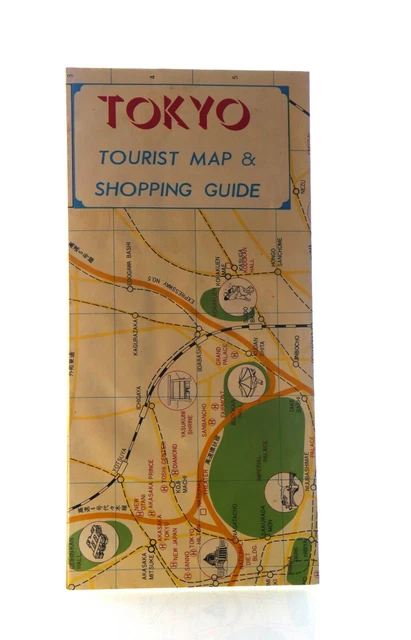 VINTAGE TOKYO JAPAN Tourist Map & Shopping Guide Travel Souvenir ...