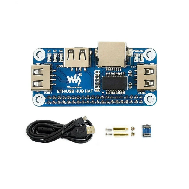 ETHERNET USB HUB Shield Kit for Raspberry Pi Zero 2 W WH 3 Model B 4 ...