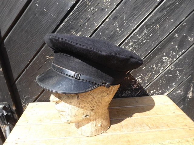WW2 ERA ROYAL Navy Officers Cap with Black patent peak -Miller Rayner ...
