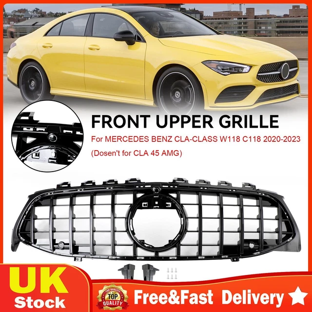 BLACK FRONT BUMPER Grille Grill Fit Mercedes CLA Class W118 C118 2020 ...