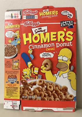 KELLOGG'S BART SIMPSON Cereal Limited Edition flattened box from 2001 £ ...