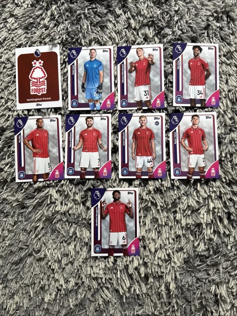 TOPPS 2025/26 PREMIER League Nottingham Forest Full Team Set - 18 Cards ...