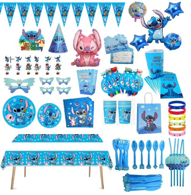 STITCH & LILO Blue Party set Kid Birthday party decoration Banner ...