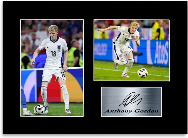 POSTER CON MONTAGGIO display firmato Anthony Gordon Inghilterra Euro ...