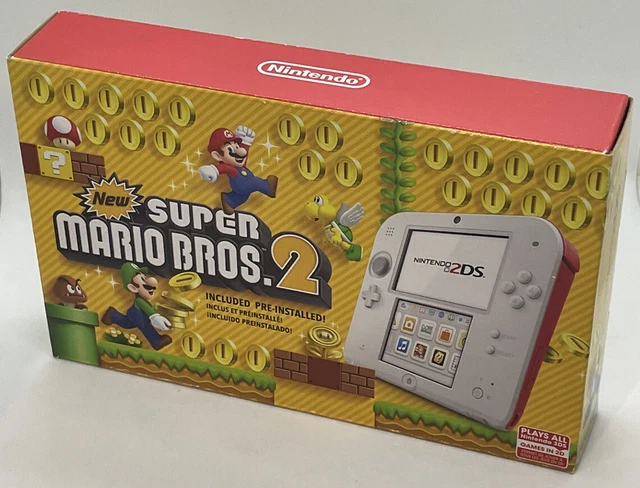 NINTENDO 2DS CONSOLE New Super Mario Bros 2 Game Bundle Scarlet Red ...