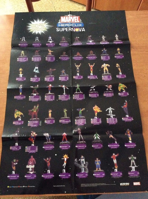 HEROCLIX SUPERNOVA MEGA POSTER + MAPPA MAP ELENCO LIST RARE WIZKIDS EUR ...